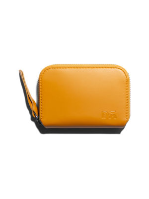 Buy DailyObjects Chrome Yellow Vegan Leather Zipper Slim Card and Coin ...