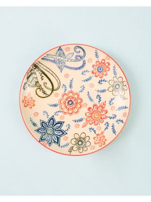 Buy Chumbak Blooming Backwoods Plate - Ivory Online