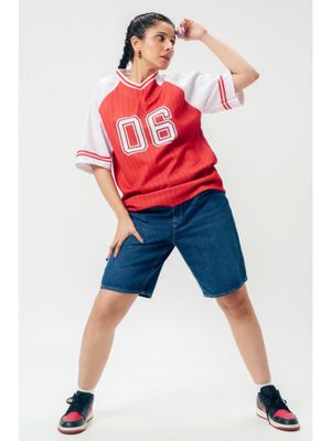 Buy FREAKINS Red V-Neck Freaky Jersey (S) Online