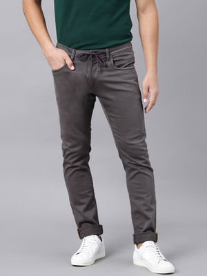 Buy Rare Rabbit Brown Solid Denim Jeans Online