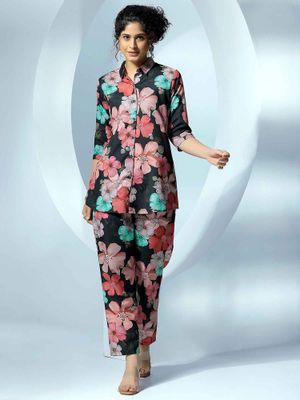 Buy Libas Multi-Color Floral Printed Co-Ord (Set of 2) (L) Online