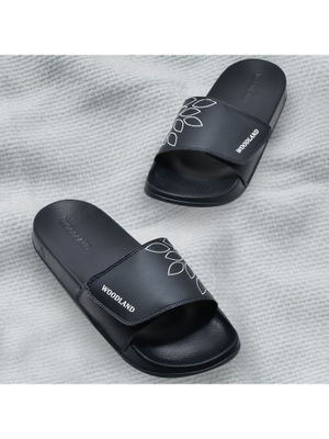 Buy WOODLAND Mens Velcro Sliders-Navy Blue Online