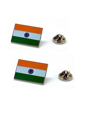 Buy The Tie Hub Indian Flag Design Lapel Pin (Pack of 2) Online