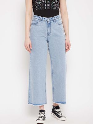 Buy Madame Ice Blue Color Denim Jeans for Women Online