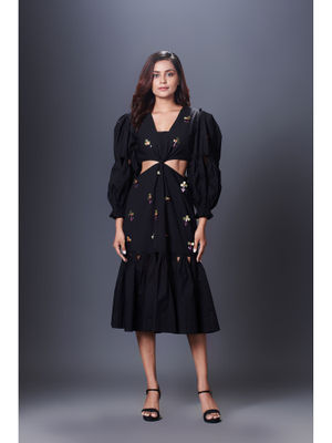 Deepika Arora Midi Dresses : Buy Deepika Arora Black Cutout Dress ...