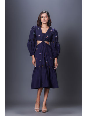 Buy Deepika Arora Purple Cutout Dress Online