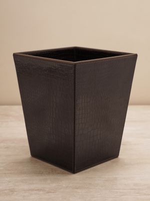 Buy Pure Home + Living Brown Faux Leather Dustbin Online