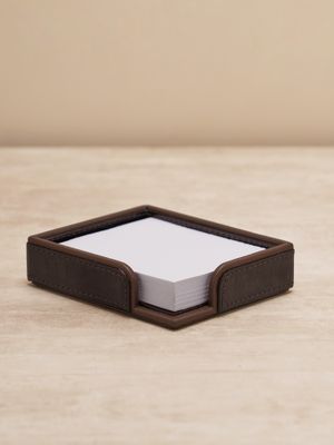 Buy Pure Home + Living Brown Faux Leather Notepad Holder Online
