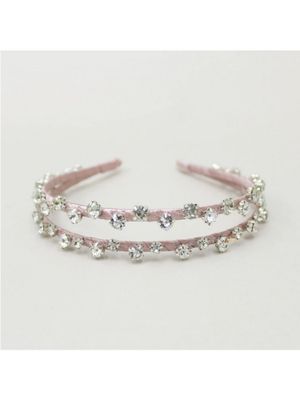 Buy Choko Elegant Stone Work Double Pink Hairband Online