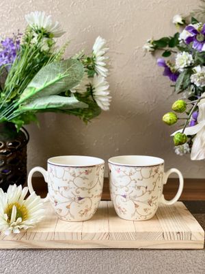 Buy Vigneto White Pattern Mug (Pack of 6) Online