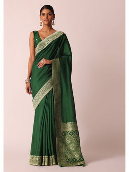 Buy KALKI FASHION Red Bandhani Silk Woven Saree with Unstitched Blouse Online