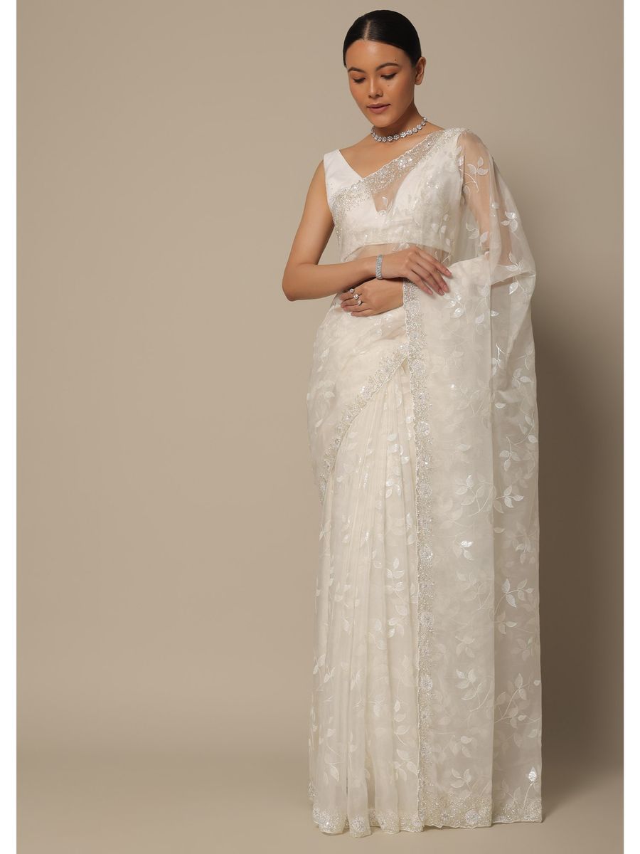 Buy White Sarees Online with Elegant and Timeless Designs In India