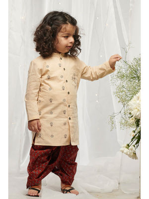 Buy TIBER TABER Boys Dhoti Embroidered Buti - Red (Set of 1) (1-2 Years ...