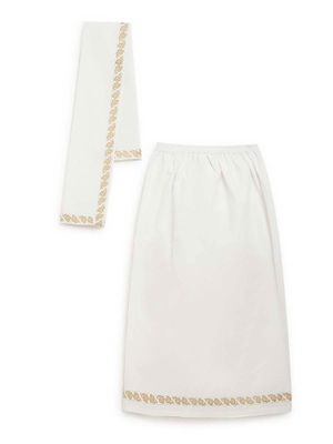 Buy TIBER TABER Boys Mundu Dhoti & Angvastram - White (Set of 2) Online