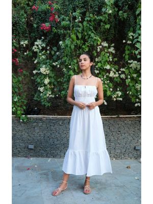 Buy Arthmod The Olivia White Solid Dress (XS) Online