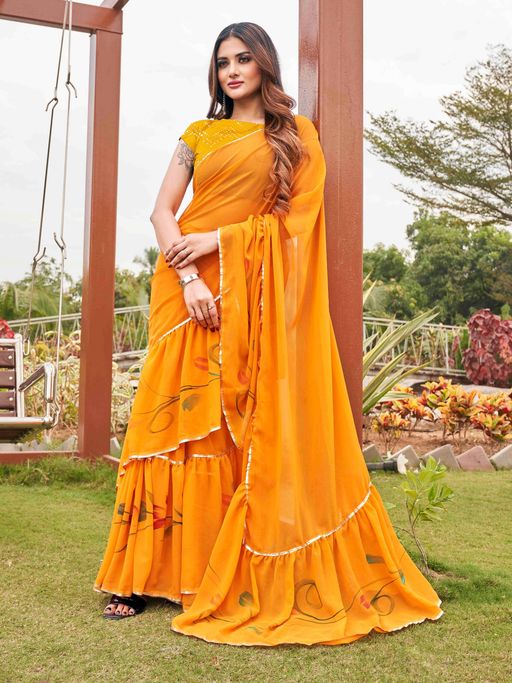 Buy Ruffled Sarees Online Featuring Unique and Trendy Styles In India