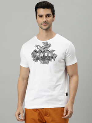 Buy Rare Rabbit Smoke White T-shirts Online