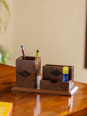 Buy ExclusiveLane Rhombus Rumbles Hand-Carved Table Stationery ...
