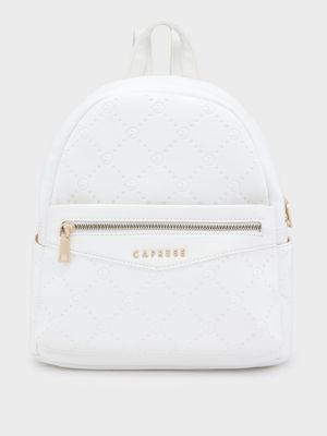 Buy Caprese White Solid Backpack Online