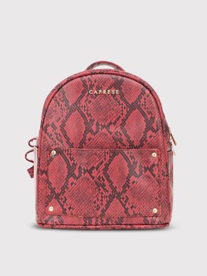 Buy Caprese Red Animal Print Backpack Online