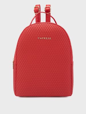 Buy Caprese Red Textured Backpack Online