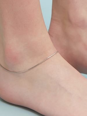 Buy Zavya Minimal Snake Chain 925 Silver Anklet- Single Online
