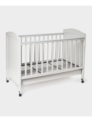 Buy Mi Arcus Grey Rubber Wood Cot with 3-Level Adjustable Cot Rail ...