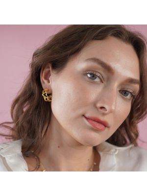 Buy She Ela Jewel Molten Hoops Gold Online