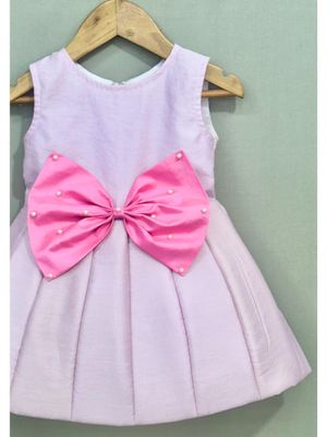Buy LABEL NEETI Signature Flared Knee Dress with Pink Bow (0-6 Months ...