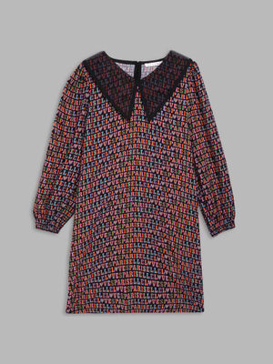 Buy Elle Kids Girls Black Printed Dress Online