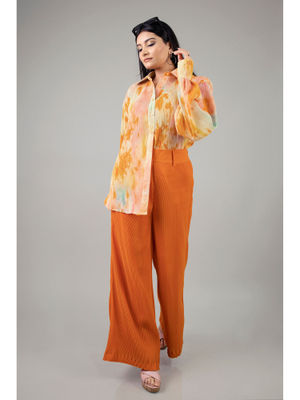 Buy NEOFAA Womens Dexiva Pleated Shirt and Pant (Set of 2) Online