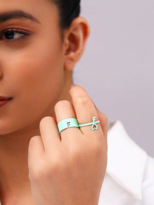 Buy Priyaasi Gen-Z Model Mint Green Key Style Adjustable Two Rings Online