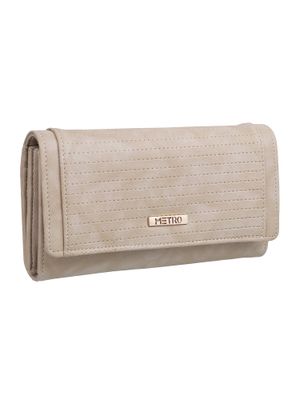 Buy Metro Solid-Plain Beige Wallet Online