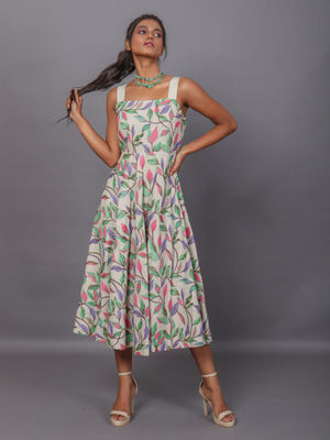 Buy Couche Grey Bias Quad Dress Online