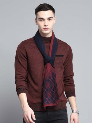 Buy Monte Carlo Men Wool Blend Woven Navy Blue Muffler Online