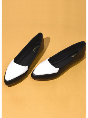 Buy YASSIO Women Two-Tone Black and White Ballet Flats (EURO 36) Online