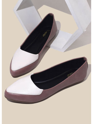 Buy YASSIO Women Two-Tone Pink and White Ballet Flats (EURO 36) Online