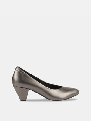 Buy Lemon & Pepper Metallic Solid Plain Block Pumps Online