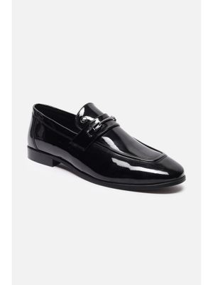 Buy Louis Philippe Men Black Leather Slip On Loafers (UK 6) Online