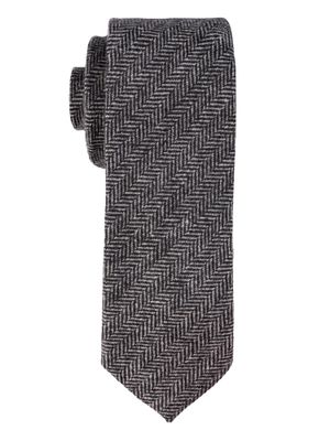 Buy The Tie Hub Charcoal Textured Wool Necktie Online