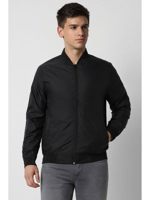 Buy Van Heusen Men Black Solid Casual Jacket online