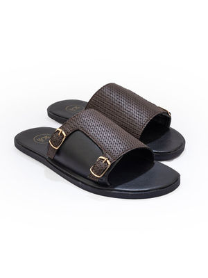 Buy Monkstory T-rad Double Monk Strap Black brown Sandals Online