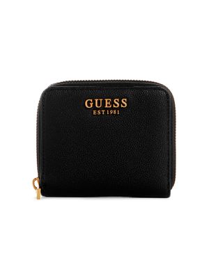 Buy Guess Black Solid Malva Small Zip Around Wallet Online