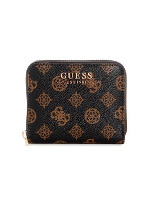 Buy Guess Brown Printed Laurel Small Zip Around Wallet Online