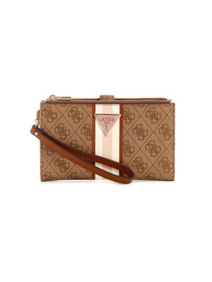 Buy Guess Brown Monogram Laurel Dbl Zip Organizer Wallet Online