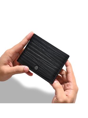 Buy HALDEN Men Black Leather Textured Wallet Online