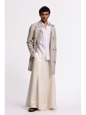 Buy Rohit Bal Stripes Ivory Jacket (XS) Online