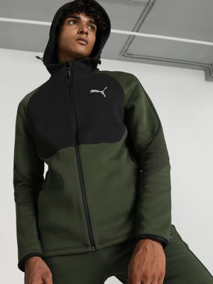 Buy Puma Evo Stripe Full Zip Men Green Hooded Jacket Online