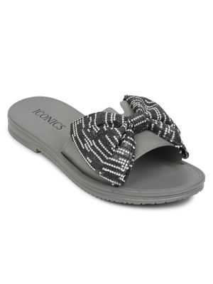 Iconics Sliders : Buy Iconics Grey Women Polka Dots Sliders Online ...