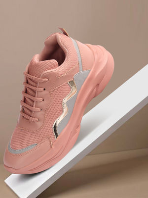 Buy Iconics Peach Women Colorblock Sneakers Online